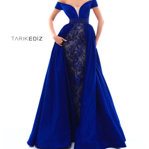 Tarik Ediz | Dresses | Tarik Ediz Lace Belted Dress Gown 8 | Poshmark